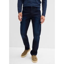 bonprix Regular Fit Cargo-Jeans-Jogger mit Komfortbund Straight, blau, mit Baumwolle