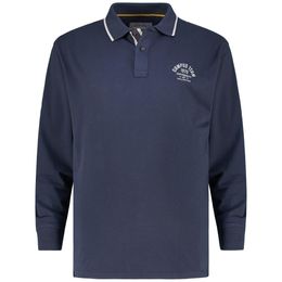 Große Größen Redfield Poloshirt mit Label-Patch Farbe dunkelblau Größe: 4XL