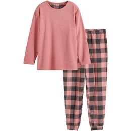 bonprix Loungewear Hausanzug aus Fleece, rosa