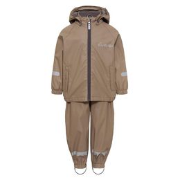 HULABALU 2tlg. Regenoutfit "Pixy" in Hellbraun - 72% | Gr&ouml;&szlig;e 116 | Kinder-outdoor-jacken