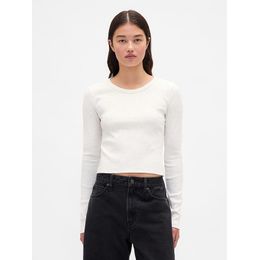 GAP Longsleeve in Wei&szlig; - 64% | Gr&ouml;&szlig;e L | Damen-tops