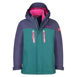 Trollkids 3in1-Funktionsjacke "Bryggen" in Lila/ Petrol - 40% | Größe 128 | Kinderjacken