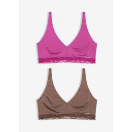 bonprix Feel Comfort Bralette aus softem Modal (2er Pack), braun