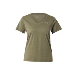 Pepe Jeans T-Shirt 'TOM' Damen Größe XS silbergrau / oliv