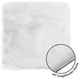 Stuhlkissen LUXOR living "Sitzauflage Novara", weiß (altweiß, felloptik unifarben), B:40cm L:40cm, Polyester, Dekokissen_Sitzkissen_Kissenhüllen, Kunstfell, rund oder eckig, sehr weich, auch als 4er Set bestellbar