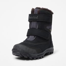 Winterboots Timberland "CHILLBERGMID HOOK & LOOP GORE-TEX SNOW BOOT", Damen, Gr. 34, schwarz (jet schwarz), Leder, Synthetik, Schuhe, Snowboots, Winterstiefel, Winterschuhe, gefüttert, wasserdicht