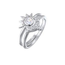 Elli Ring 'Sonne und Mond' Damen Gr&ouml;&szlig;e 54 silber / transparent