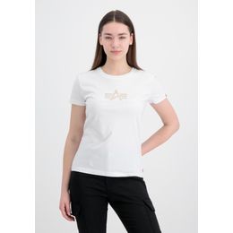 T-Shirt Alpha Industries "Crystal T-Shirt W", Damen, Gr. S, weiß, Obermaterial: 100% Baumwolle, Shirts