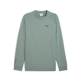Langarmshirt Puma "TECH CREW DK", Herren, Gr. L, grün (grün moon), Obermaterial: 82% Baumwolle, 18% Polyester, unifarben, regular fit normal, Rundhals, Shirts