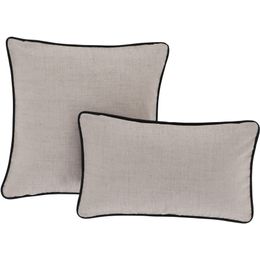 Guido Maria Kretschmer Home & Living Dekokissen "CARLA" Gr. 2, grau (taupe), B:40cm L:60cm, Obermaterial: 89% Polyester, 11% Leinen, GUIDO MARIA KRETSCHMER HOME & LIVING, Dekokissen_Sitzkissen_Kissenhüllen, ohne Füllung