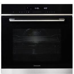 Hanseatic Backofen mit Mikrowelle "7NF30T0-E111E", silber (schwarz), B:59,5cm H:59,5cm T:56,5cm, Backöfen, Praktische Mikrowellen-Funktion: Für schnelles Aufwärmen