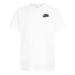 T-Shirt Nike Sportswear "NKN NSW EMBROID FUTURA TEE", Kinder, Gr. 116 (6), weiß, Jersey, Obermaterial: 60% Baumwolle, 40% Polyester, unifarben, normal, Rundhals, Shirts, für Kinder
