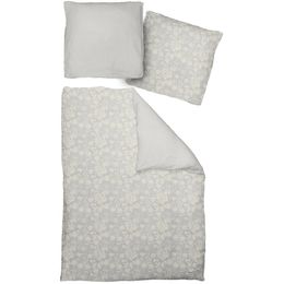 Wendebettwäsche Adam "Flower Cuvée light", silber (silberfarben), B/L: 155cm x 220cm, 1 Stk., 1 Stk., Renforcé, B/L: 80cm x 80cm, 2 Stk., Renforcé, Obermaterial: 100% Baumwolle, Bettwäsche, mit Blumen