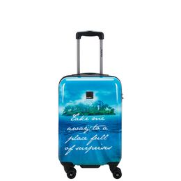 Koffer Saxoline "Island", Gr. B/H/T: 34cm x 55cm x 21cm, blau (blau, mehrfarbig), Polyester, Koffer, mit praktischen Tragegriffen