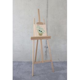 Leinwandbild Komar "The Mandalorian Little Grogu Adorable - Größe 30 x 30 cm", bunt (farbe rahmen: braun, farbe bild(er): bunt), B:30cm H:30cm T:2cm, Holz, Papier, Bilder, Keilrahmenbild mit Echtholzrahmen, Kinderzimmer