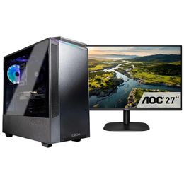 Captiva Business-PC-Komplettsystem "Power Starter I75-146 TFT Bundle", Energieeffizienz: E (A-G), schwarz, Microsoft Windows 11 Home (64 Bit), 8 GB RAM 250 GB SSD, Computer_Komplettsysteme