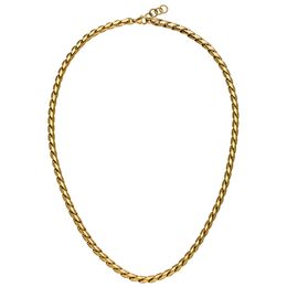 Kette ohne Anhänger Jobo "gedreht", gold (goldfarben), Halsketten, Edelstahl, L: 47, Edelstahl goldfarben 47 cm