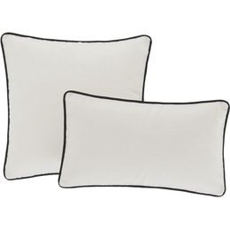 Guido Maria Kretschmer Home & Living Dekokissen "CARLA" Gr. 1, weiß, B:48cm L:48cm, Obermaterial: 89% Polyester, 11% Leinen, GUIDO MARIA KRETSCHMER HOME & LIVING, Dekokissen_Sitzkissen_Kissenhüllen, ohne Füllung