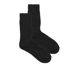 Jack & Jones Freizeitsocken JACK & JONES "JAC – Socken im 2er-Pack mit Stretch für optimale Passform", Herren, schwarz, Baumwollmischung, unifarben, elastisch, Socken, basic, Baumwollmischung