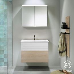 Burgbad Fiumo Schrank mit Waschtisch, mit Spiegelschrank, SFXV082F3959FOT2C0001G0223,