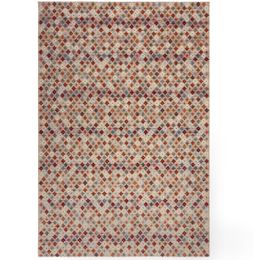 Teppich FLAIR RUGS "Abstract Diamond", bunt, B:155cm H:3mm L:230cm, Baumwolle, Kunstfaser, Polyester, Teppiche, Chenille-Teppich, Melange Effekt, Wohnzimmer, Schlafzimmer, Esszimmer