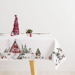 Tischdecke my home "Lealux", bunt, B:90cm L:90cm, Polyester, Tischdecken, Deko, Esszimmer, Wohnzimmer, bedruckt, festlich, weihnachtlich