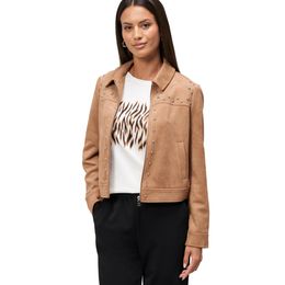 Jackenblazer Zero "Damen Jacke in Wildlederoptik", Damen, Gr. 38, cinnamon swirl, Stoff, Obermaterial: 95% Polyester, 5% Elastan. Ärmelfutter: ohne Futter., aufgeraut, figurbetont normal, eng Bündchen, Blazer, weiteres Detail