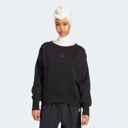 Sweatshirt adidas Sportswear "W CO FT SWT", Damen, Gr. L, schwarz (schwarz, schwarz), Obermaterial: 68% Baumwolle, 32% Polyester, Sweatshirts