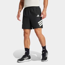 Shorts adidas Performance "GYM+ 3S SHORT", Herren, Gr. L, Länge 7, schwarz-weiß (schwarz, weiß), Obermaterial: 87% Polyester, 13% Elasthan, Hosen