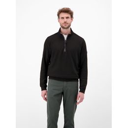 Sweatshirt Lerros "Lerros Unifarbener Sweattroyer für Herren", Herren, Gr. L, schwarz, 90% Baumwolle, 10% Polyester, Sweatshirts
