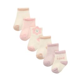 Socken HUGGIES BABYWEAR "HGHG 6PK QUARTER SOCK", Mädchen, Gr. 1 (56/68), huggies eggnog, Materialmix, Socken, in unterschiedlichen Designs