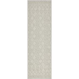 L&auml;ufer my home "Juliane Outdoor" Gr. 12, beige (sand), B:80cm H:12mm L:250cm, Kunstfaser, Teppiche, L&auml;ufer, Hoch-Tief-Struktur, Boho, Outdoor geeignet
