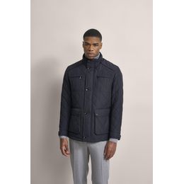 Kurzjacke Bugatti "wasserabweisend", Herren, Gr. 46, blau (marine), 100% Polyester, kariert, regular fit, Manschette, Jacken, für das ganze Jahr geeignet