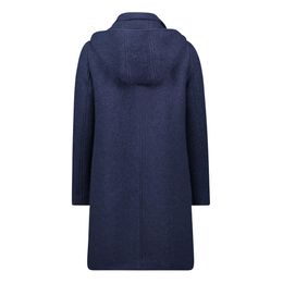 Wolljacke Betty Barclay "Damen Wollmantel mit abnehmbarer Kapuze", Damen, Gr. 42, dunkelblau melange, Obermaterial: 70% Wolle, 30% Polyester. Futter: 100% Acetat., Feminin, A-Linie, Jacken
