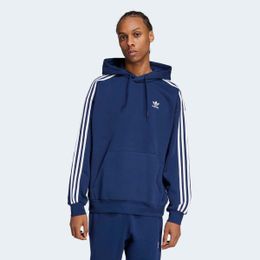 Sweatshirt adidas originals "BAGGY HOODIE", Herren, Gr. L, blau (night indigo, weiß), Obermaterial: 70% Baumwolle, 30% Polyester, Rundhals, Sweatshirts