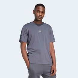 T-Shirt adidas Sportswear "M SEA AOP T", Herren, Gr. M, grau six, multicolor, grau six, Obermaterial: 100% Baumwolle, Rundhals, Shirts