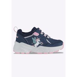 Sneaker Lotto, Gr. 33, blau (navy, rose), Synthetik, Schuhe, mit coolem Blinkeffekt