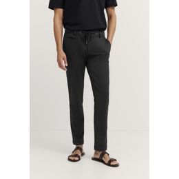Chinohose Bugatti "Flexcity-Stretch", Herren, Gr. 33, Länge 34, schwarz (290, schwarz), 77% Polyester, 17% Viskose, 6% Elasthan, unifarben, slim fit, Hosen, mit Kordelzug