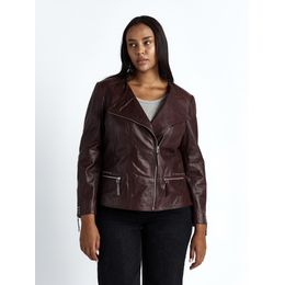 Lederjacke JCC "31024033", Damen, Gr. 44, rot (oxblood), Obermaterial: 100% Leder, Lamm; Futter: 100% Polyester, Jacken