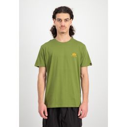 T-Shirt Alpha Industries "Basic T-Shirt SL", Herren, Gr. L, grün (moss grün), Obermaterial: 100% Baumwolle, Shirts