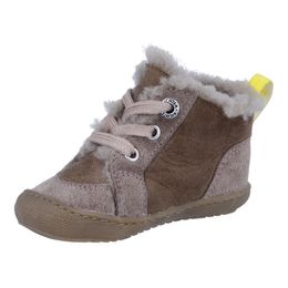 Richter Baby Lauflernschuh "Maxi WMS: Mittel", Gr. 23taupe, braun, Lammfell, Veloursleder, Schuhe, Winterstiefel mit herausnehmbarer Sohle,