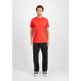 T-Shirt Alpha Industries "Basic T-Shirt SL", Herren, Gr. L, rot (radiant rot), Obermaterial: 100% Baumwolle, Shirts