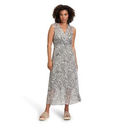 Midikleid Cartoon "Damen Sommerkleid Midikleid ohne Arm", Damen, Gr. 34, Normalgrößen, grün (weiß, khaki), Obermaterial: 95% Polyester, 5% Elasthan. Futter: 95% Viskose, 5% Elasthan., körpernah lang, U-Boot-Ausschnitt, Kleider, Druck