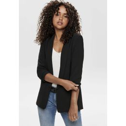 Kurzblazer Only "ONLELLY 3/4 LIFE BLAZER TLR NOOS", Damen, Gr. 42 (XL), schwarz, Web, Obermaterial: 95% Polyester, 5% Elasthan, unifarben, sehr figurbetont normal, Blazer, mit 3/4 Ärmel