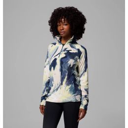 Fleecepullover Columbia "GLACIAL IV PRINT 1/2 ZIP", Damen, Gr. S, everblau snowflight, Fleece, Obermaterial: 100% Polyester, hoch geschlossener Ausschnitt, Raglanärmel eingefasste Kante, Sweatshirts