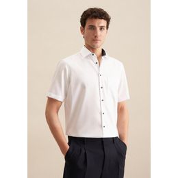 Businesshemd Seidensticker "Regular", Herren, Gr. M39, normale Ärmellängen, weiß, 100% Baumwolle, unifarben, regular fit, gerader Abschluss, Hemden, Regular 1/2 Kentkragen Uni