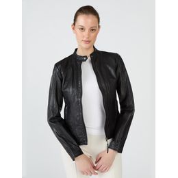 Lederjacke Mustang "Blanca", Damen, Gr. L, schwarz, Obermaterial: 100% Lammleder; Futter: 100% Baumwolle; Ärmelfutter: 100% Polyester, Jacken