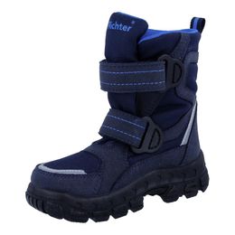 Winterstiefel Richter "Davos WMS: Weit", Kinder, Gr. 30, blau, silberfarben, Lederimitat, Textil, Schuhe, Klettstiefel in Schuhweite: Weit, Größenschablone zum Download