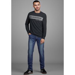 Straight-Jeans Bruno Banani "Hutch", Herren, Gr. 31, Länge 36, blau, Denim/Jeans, Obermaterial: 98% Baumwolle, 2% Elasthan, unifarben, normal lang, Jeans, gerade Beinform, teilweise mit modischen Destroyed-Effekten