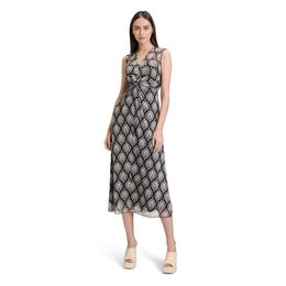 Midikleid Cartoon "Damen Midikleid ohne Arm", Damen, Gr. 34, Normalgrößen, schwarz (schwarz, weiß), Obermaterial: 95% Polyester, 5% Elasthan. Futter: 95% Viskose, 5% Elasthan., körpernah lang, V-Ausschnitt, Kleider